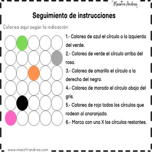Seguimiento de instrucciones para niños de preescolar | PDF