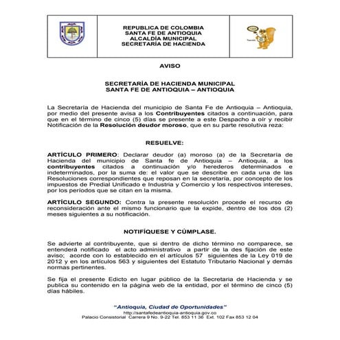 Segundo aviso deudores morosos | PDF