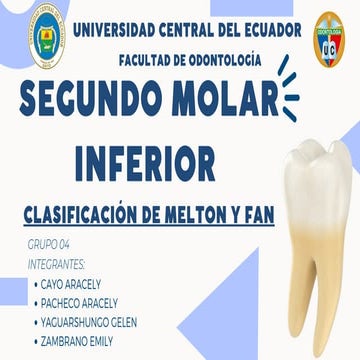 Segundo Molar inferior caracteristicas anatómicas deber de morfología | PDF