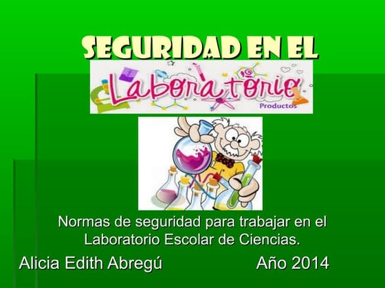 NORMAS BASICAS EN EL LABORATORIO DE QUIMICA | PPT