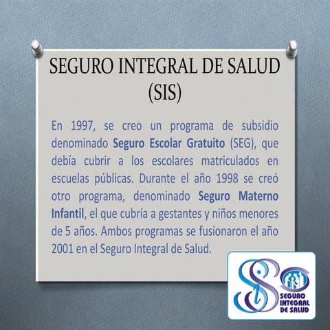 Seguro integral de salud (sis) | PPT