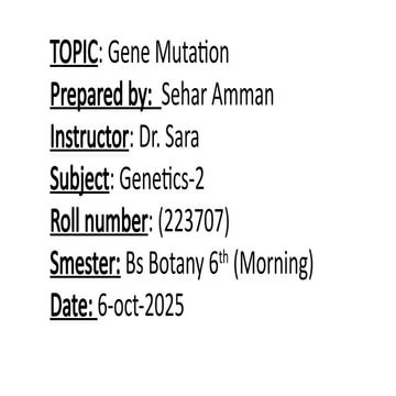 Dna Mutations | PPT