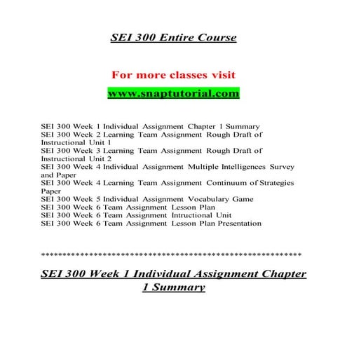 Sei 300 Education Redefined - snaptutorial.com | Educational Assessment ...