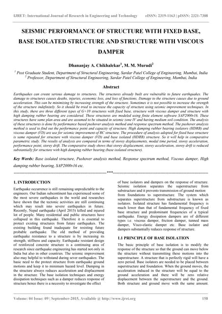 Earthquake Performance of RCC Frame Structure using different Types of Bracings with LRB ...