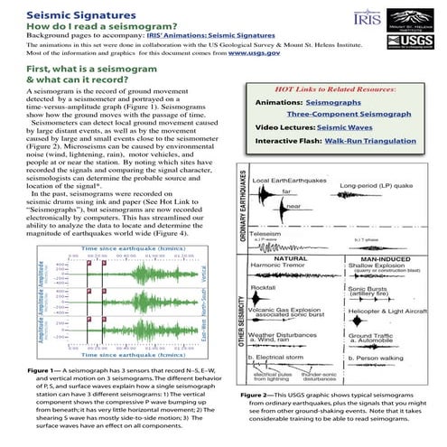 Seismic Signatures Seismogram | PDF