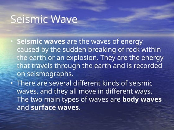 Seismic waves | PPTX | Geology | Science