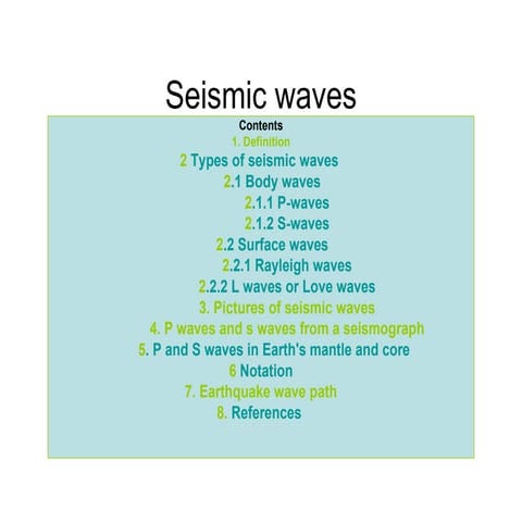 Seismic waves assignment | PPT | Physics | Science