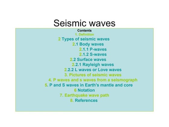 Sesimic waves | PPT