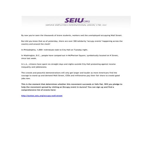 Seiu letter | PDF | Civic affairs | Politics