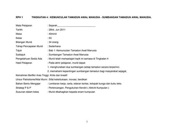 Contoh rancangan pengajaran berdasarkan model assure | DOCX