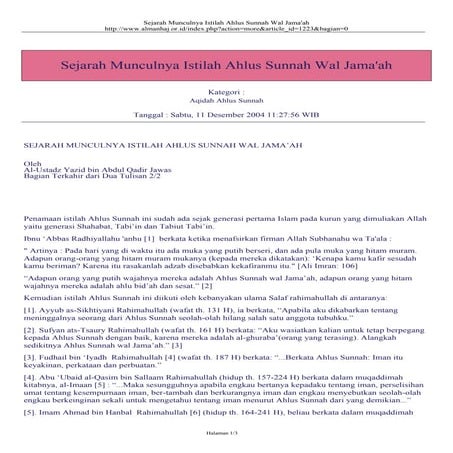Sejarah munculnya-istilah-ahlus-sunnah-wal-jama-ah | PDF