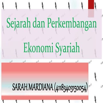Sejarah dan perkembangan ekonomi syariah | PPTX