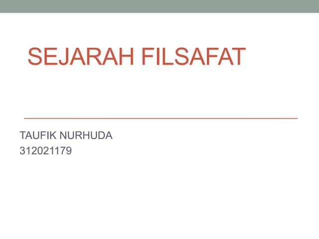 PPT Filsafat Ilmu (Sejarah Filsafat Barat) | PPTX