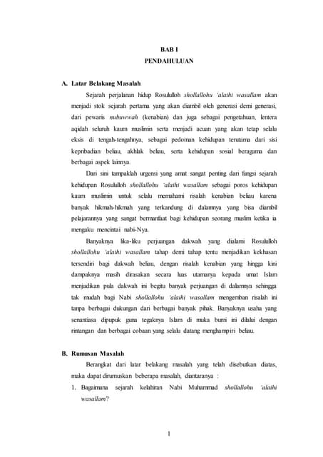 Sejarah ringkas nabi muhammad saw sejak lahir sampai wafat | DOCX