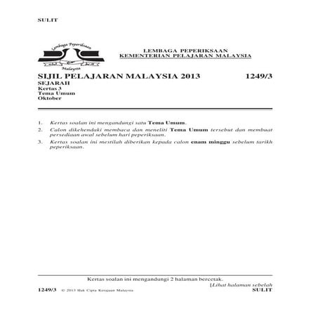 Sejarah kertas 3 spm | PDF
