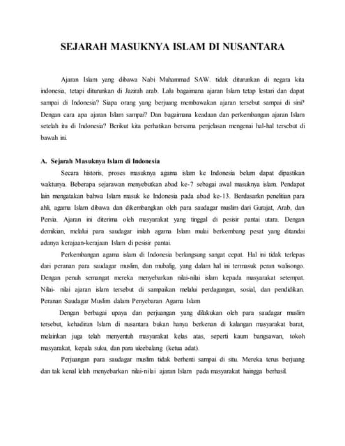 Makalah Perkembangan Islam di Indonesia | DOCX