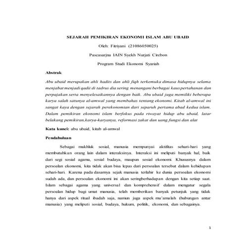 SEJARAH PEMIKIRAN EKONOMI ISLAM ABU UBAID.docx