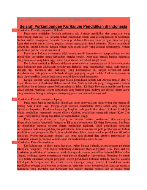 Sejarah pendidikan pendidikan di indonesia 1945-1950 / 1950-1959 | PPTX