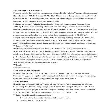 Sejarah singkat kota kendari | PDF
