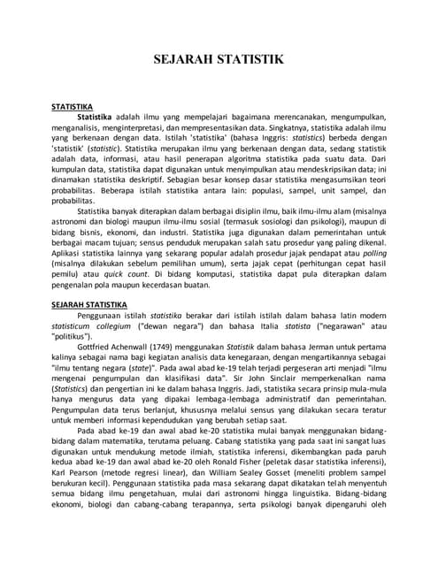 Sejarah statistik | PDF