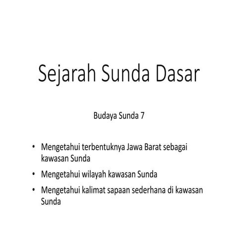 Sejarah sunda dasar | PPTX