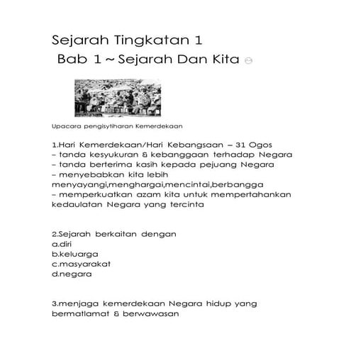 Sejarah tingkatan 1 bab 1 | PDF