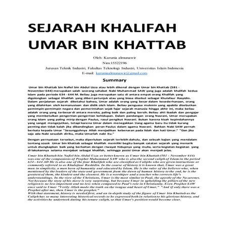 Sejarah umar bin khattab | PDF