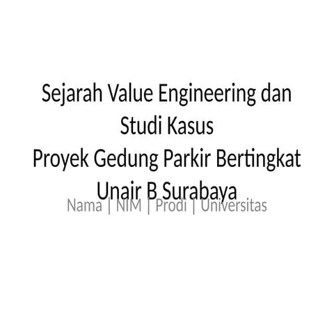 Value engineerinG | PPTX
