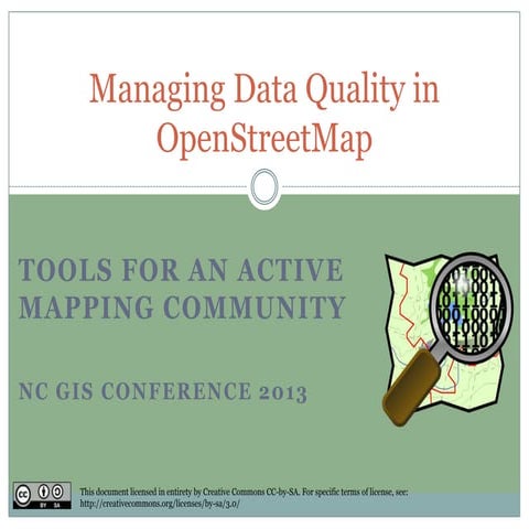 OpenStreetMap Data Quality | PPT