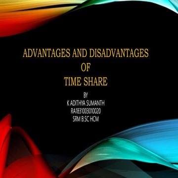 TIME SHARE ADVANTAGES & DISADVANTAGES | PPT