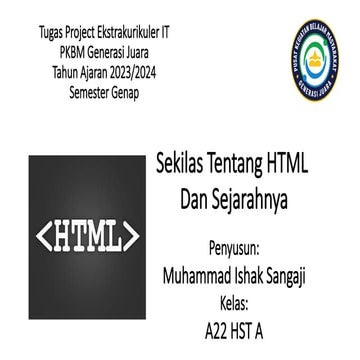 Sekilas Tentang HTML dan Sejarahnya - Muhammad Ishak Sangaji 2024.pptx
