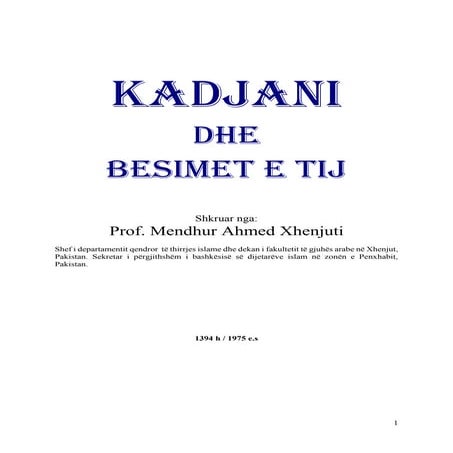 Sekti Kadjani Ahmedi dhe besimet i tij | PDF