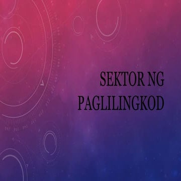 Sektor ng paglilingkod | PPTX