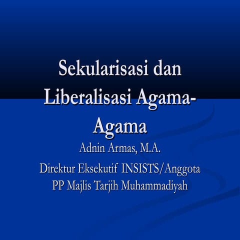 Sekularisasi Agama | PPT