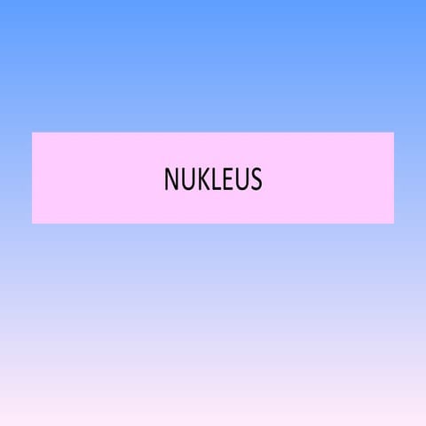 KULIAH BIOLOGI SEL DAN TERAPANNYA PERTEMUAN VI TENTANG ORGANEL NUKLEUS ...