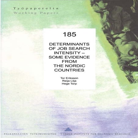 Determinants of Job Search Intensity – Some Evidence from the Nordic ...