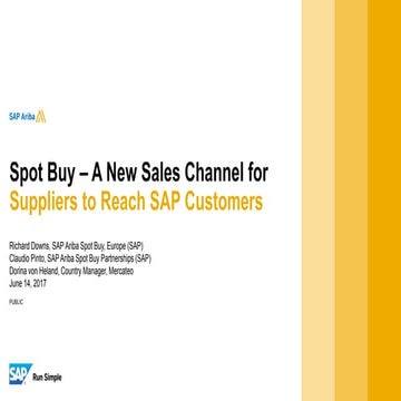 Spot Buy – A New Sales Channel for Suppliers to Reach SAP Customers | PPT