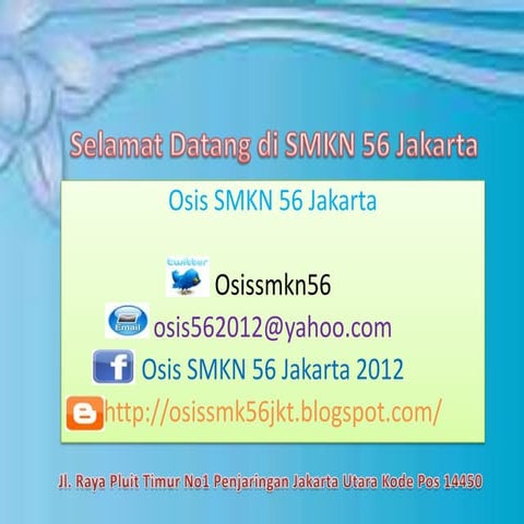 Selamat datang di smkn 56 jakarta | PPTX