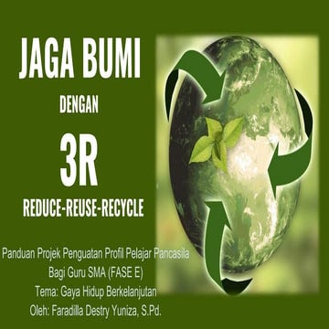 Selamatkan Bumi Dengan 3 R Modul P5 Gaya Hidup Berkelanjutan Fase