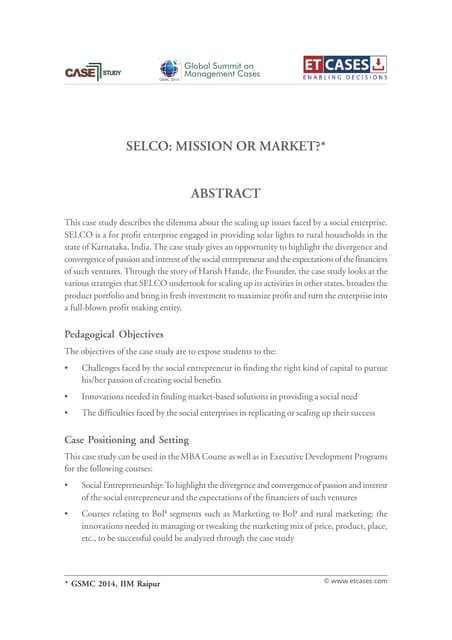 Business Expansion Strategy for â€˜SELCO INDIAâ€™ | PPT