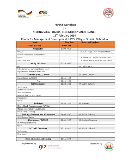 Os workshop agenda vs3 tk | PDF