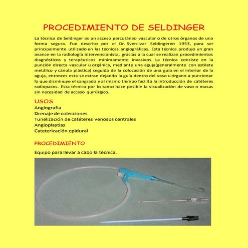 Técnica de Seldinger | DOCX