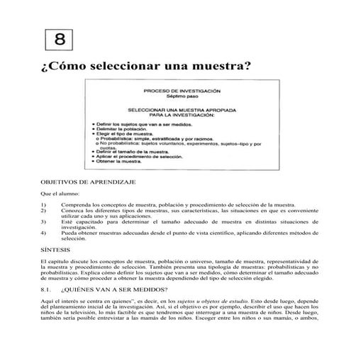 Seleccionar una muestra | PDF