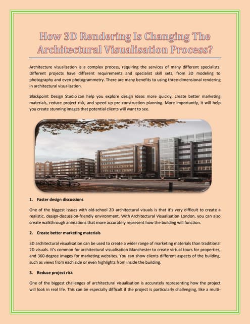 Importance of Architectural Photography PDF | PPT