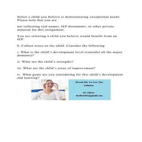 Select a child you believe is demonstrating exceptional needs. Pleas.docx