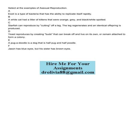 Select al the examples of Asexual Reproduction A Ecoli is a.pdf