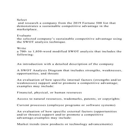 Select and research a company from the 2019 Fortune 500 list tha.docx