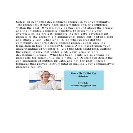 Select an economic development project in your community. The pr.docx