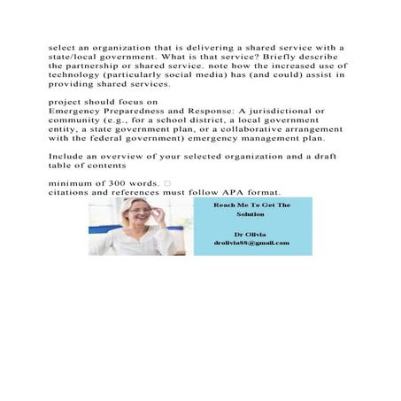 select an organization that is delivering a shared service with a st.docx