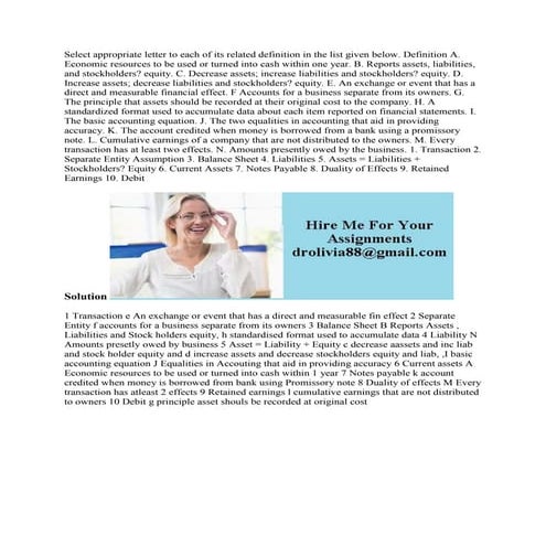 Select appropriate letter to each of its related definition in the lis.docx